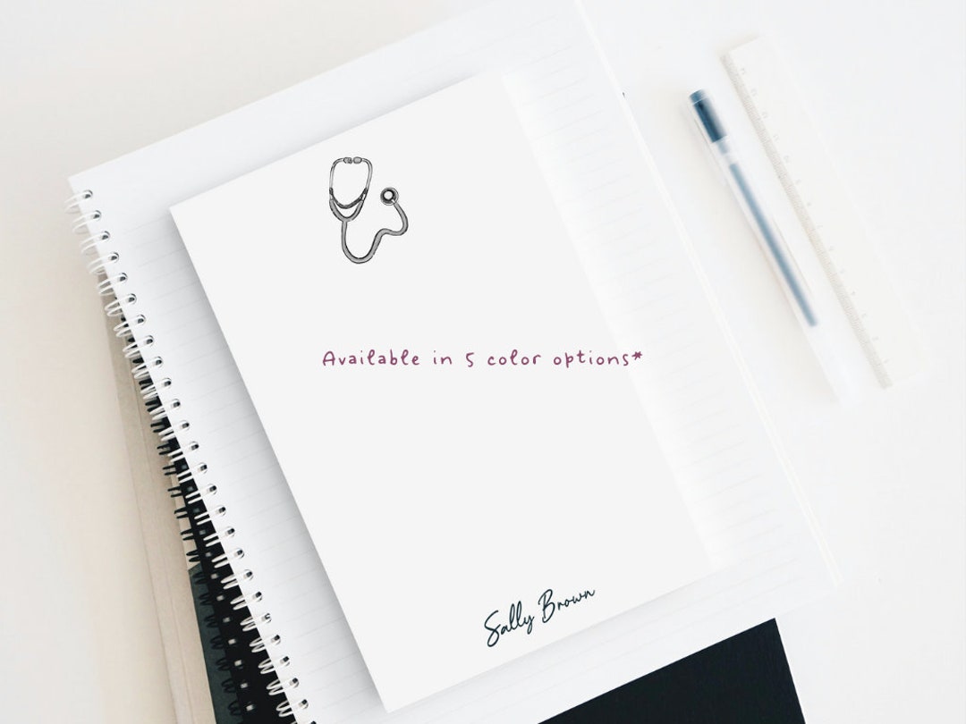 Personalized Medical Notepad Custom Name Note Pad With Stethoscope ...
