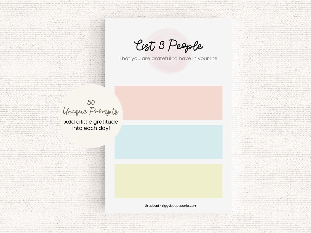 Daily Gratitude Notepad With Journal Prompts Reflect and Be Thankful ...