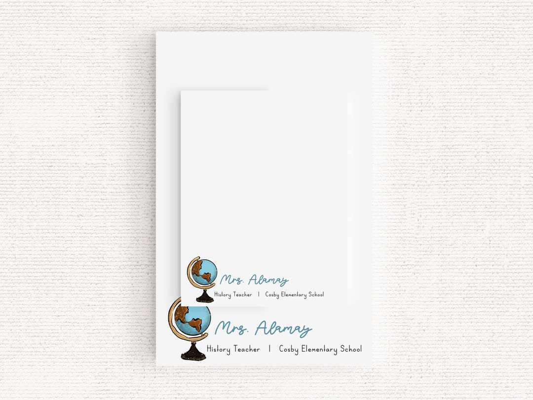 Custom Globe Notepad for History Teachers Personalized Gifts for Social ...
