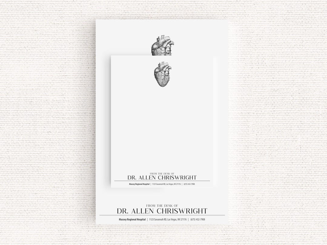 Doctor Gift- Custom Notepad With Vintage Heart Illustration ...