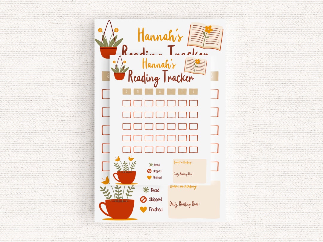 Personalized Book Reading Tracker Notepad Custom Book Tracking List Pad ...