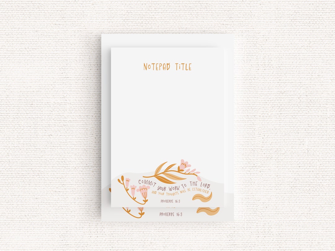 Custom Notepad With Bible Verse From Proverbs, Personalized Note Pad ...