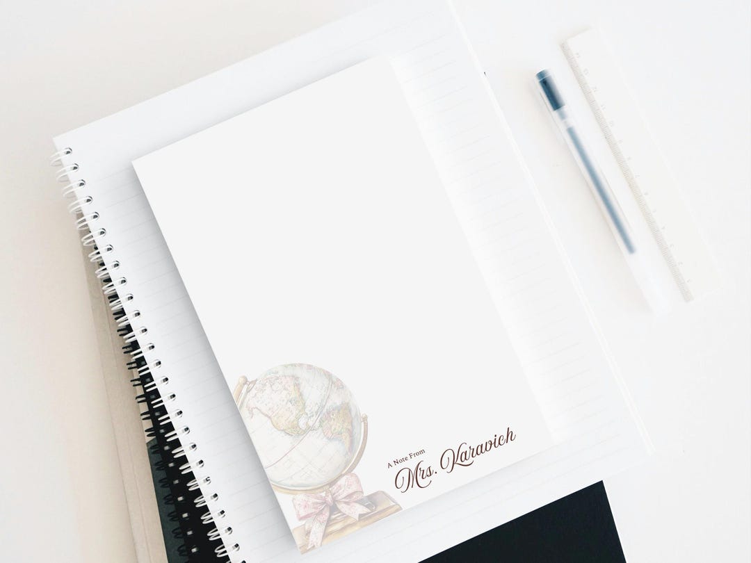 Personalized Gift for History Teachers, Custom Globe Notepad for ...