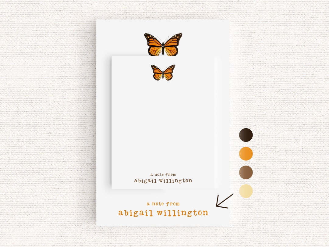 Monarch Butterfly Personalized Notepad and Memo Pad, Perfect Desk Pad for to Do List, Grocery ...