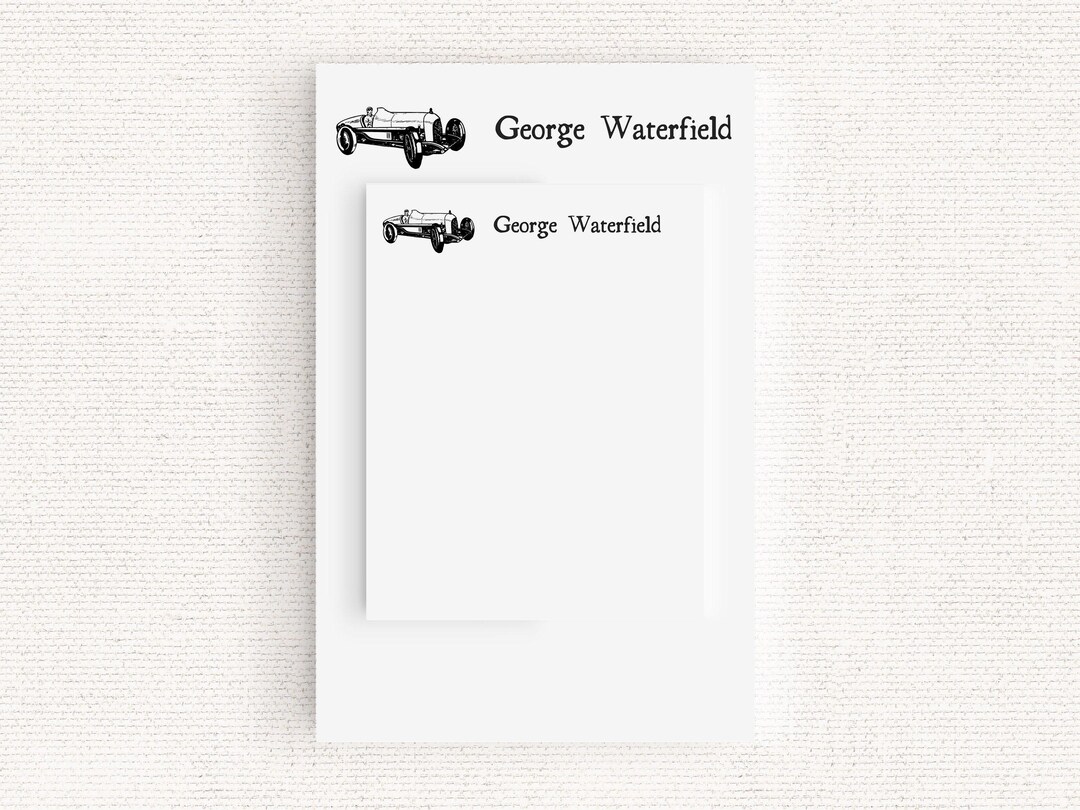 Personalized Vintage Race Car Notepad | Custom Classic Car Note Pad for ...