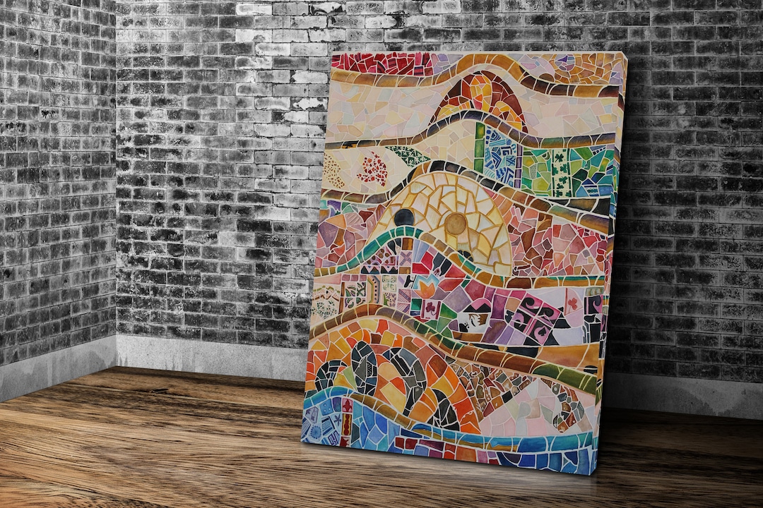 Antoni Gaudi Mosaic Canvas, Abstract Print, Modern Art, Expressionism ...