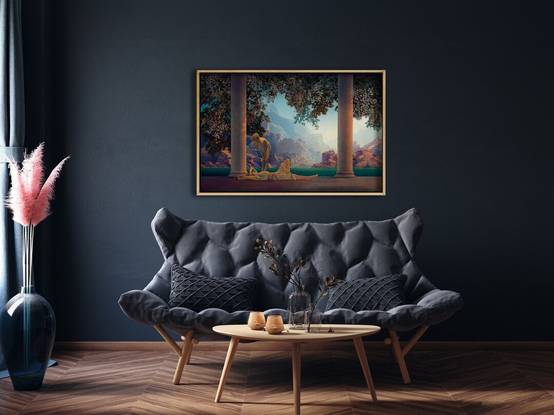 Framed Maxfield Parrish Daybreak Print, Dawn, Aurora, Nature Goddess ...