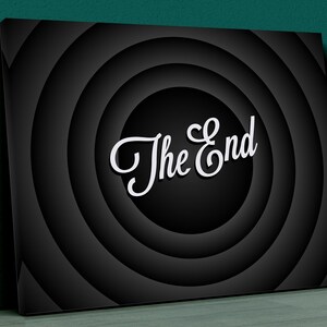 Framed the End Print, Retro Movie Poster, Wall Print, Black and White ...