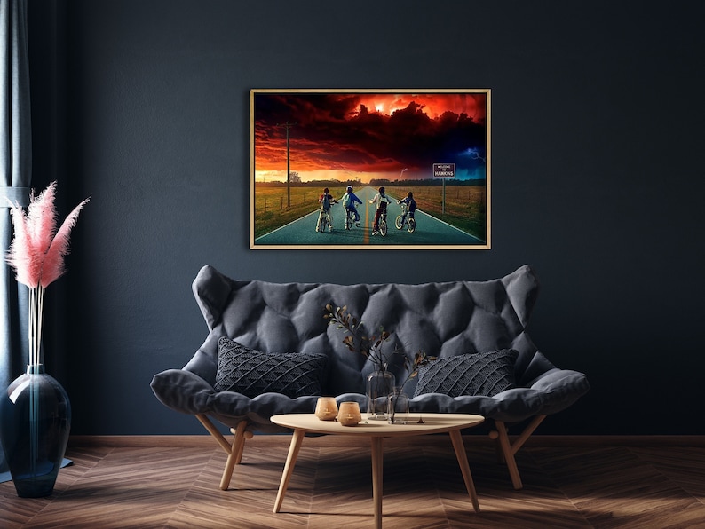 Framed Stranger Things Poster - Canvas Poster Art, Home Decor Bedroom ...