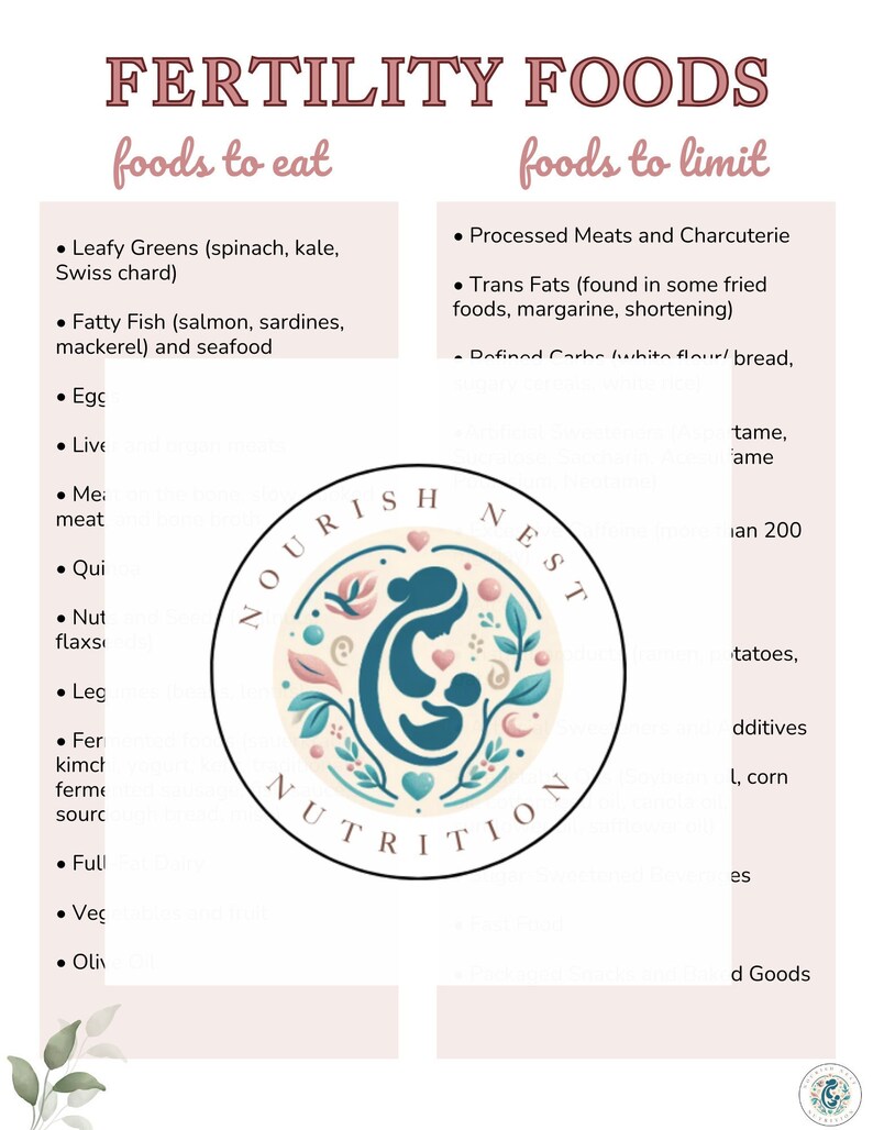 Ultimate Fertility Food List - Etsy