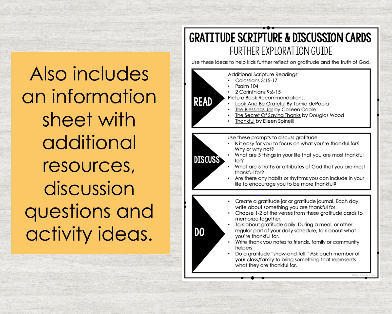 Printable Gratitude Discussion Cards for Kids - 24 Cards With Bible ...