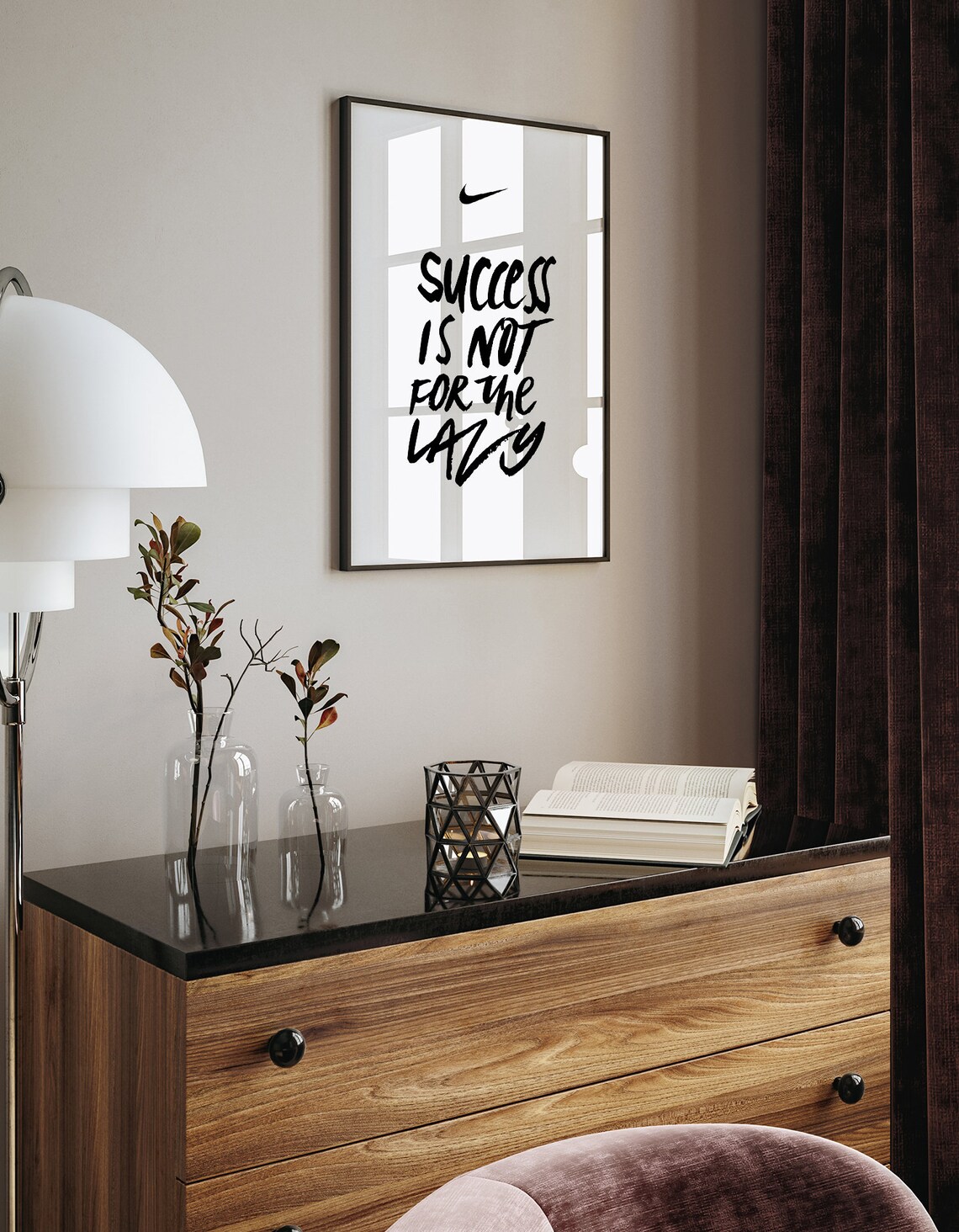 Success is Not for the Lazy Poster Print, Wall Art for Minimalist ...