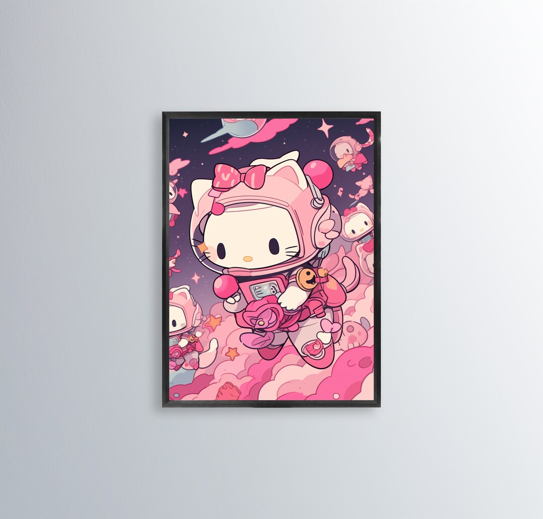 Hello Kitty Fan Poster Print, Wall Art for Minimalist Hypebeast Decor ...