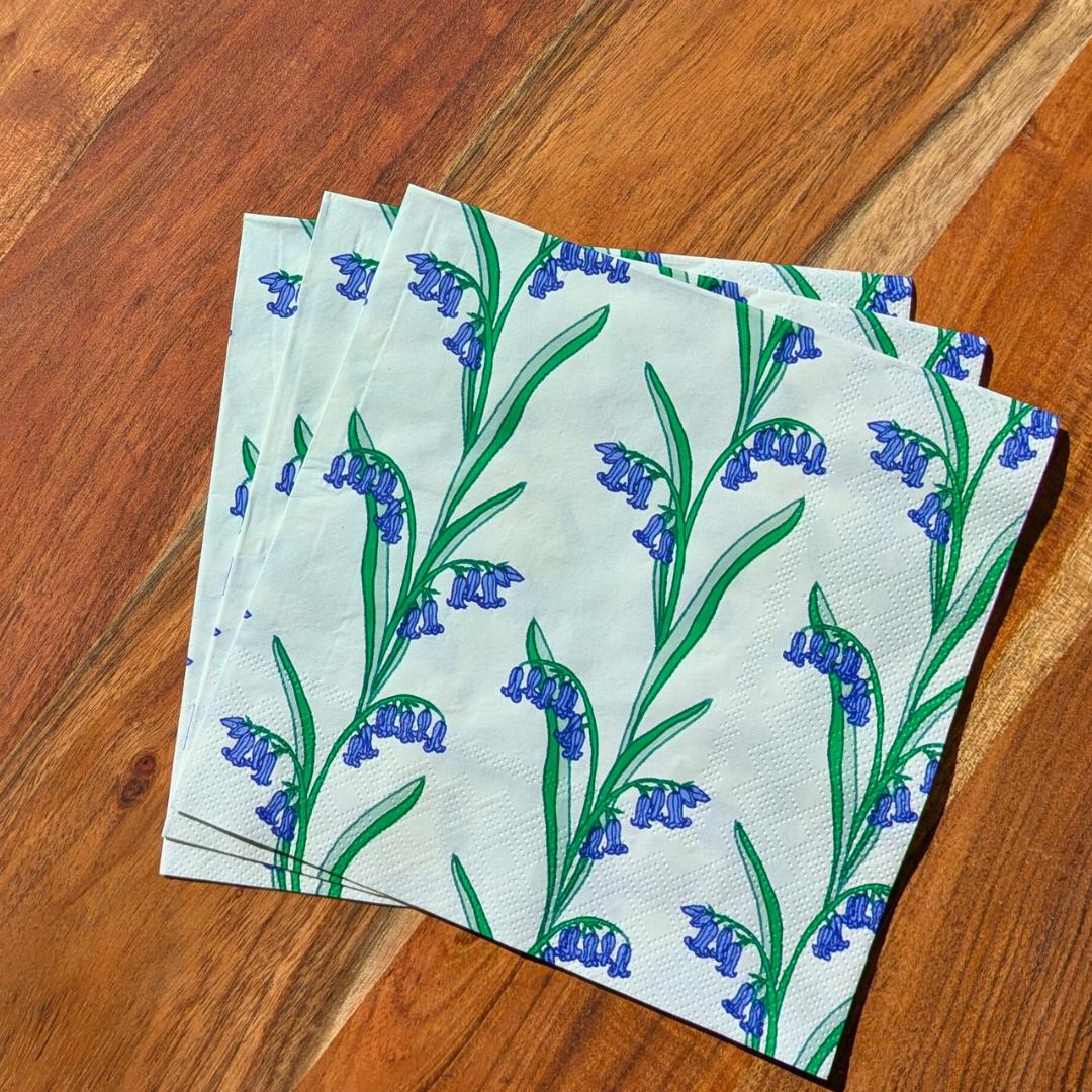 Bluebell Paper Napkins, Floral Paper Napkins, Paper Dinner Napkins ...
