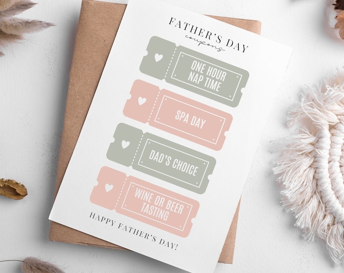 24 Printable Father's Day Coupons, Father's Day Coupon Book, Father's ...