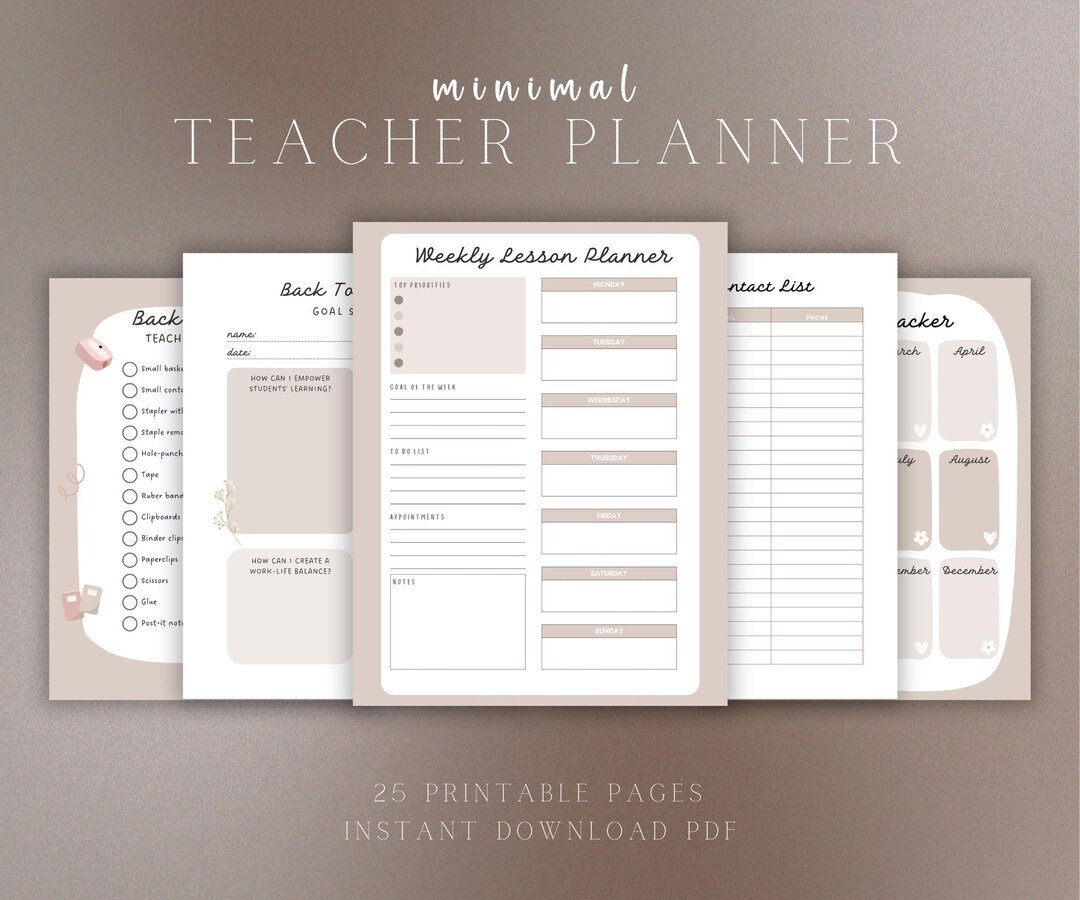 Teacher Planner Bundle: Back to School, 25 Printable Pages (digital ...