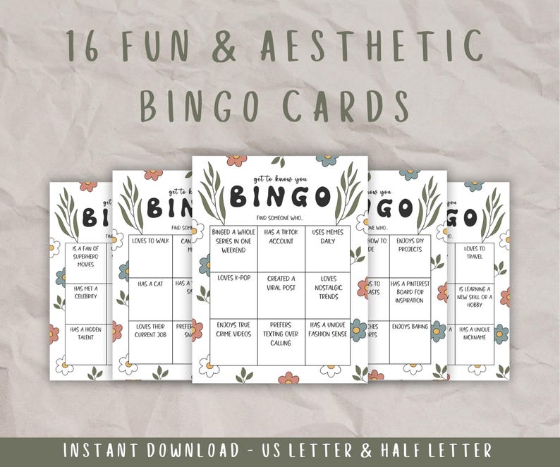 Printable Bingo Bundle: 16 Fun Bingo Cards, Office Bingo, Team Building ...