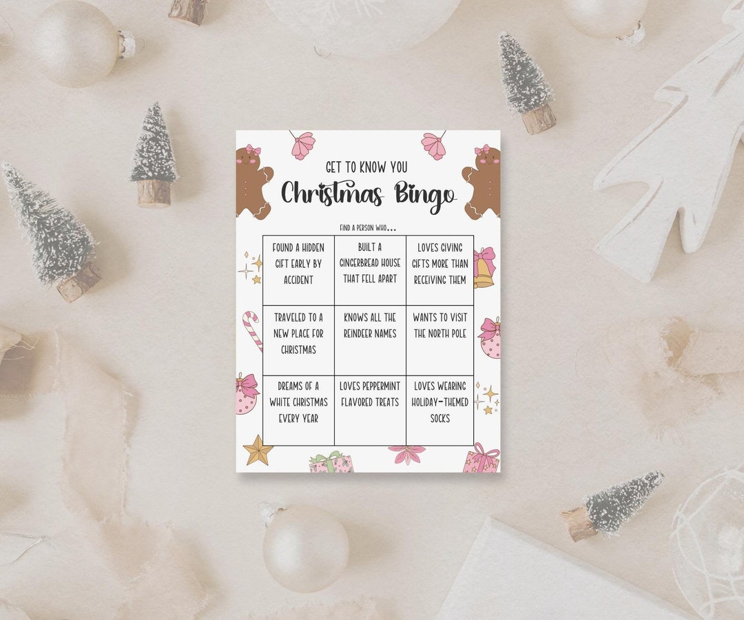 Get to Know You Christmas Bingo Cards, Christmas Printable Bingo ...