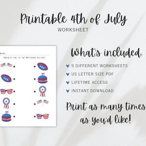 Printable Matching Worksheets, Match the Picture, Kindergarten ...