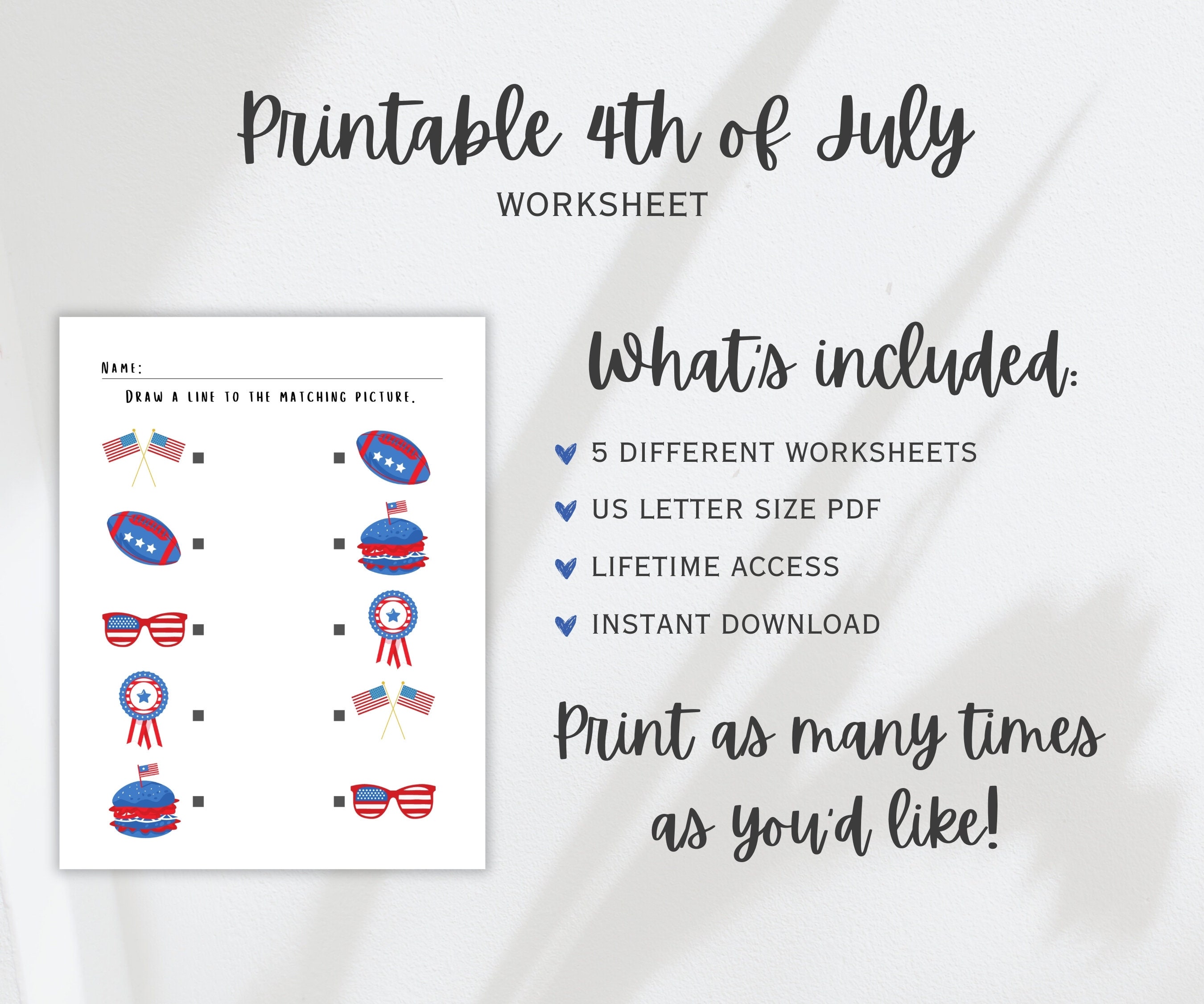 Printable Matching Worksheets, Match the Picture, Kindergarten ...
