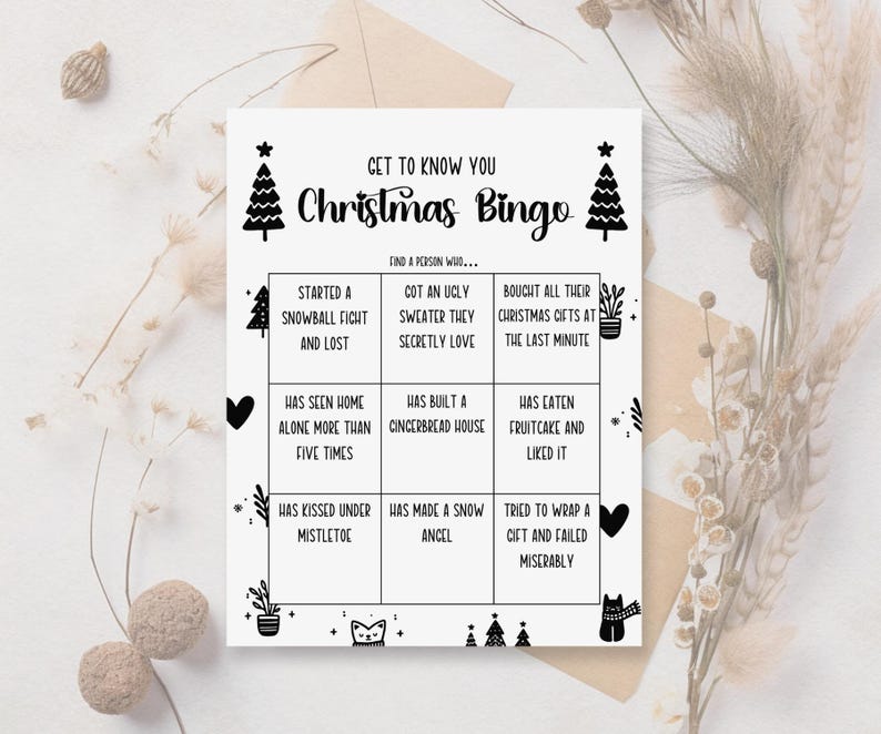 Christmas Bingo Cards: Holiday Icebreaker Game (printable PDF) - Etsy