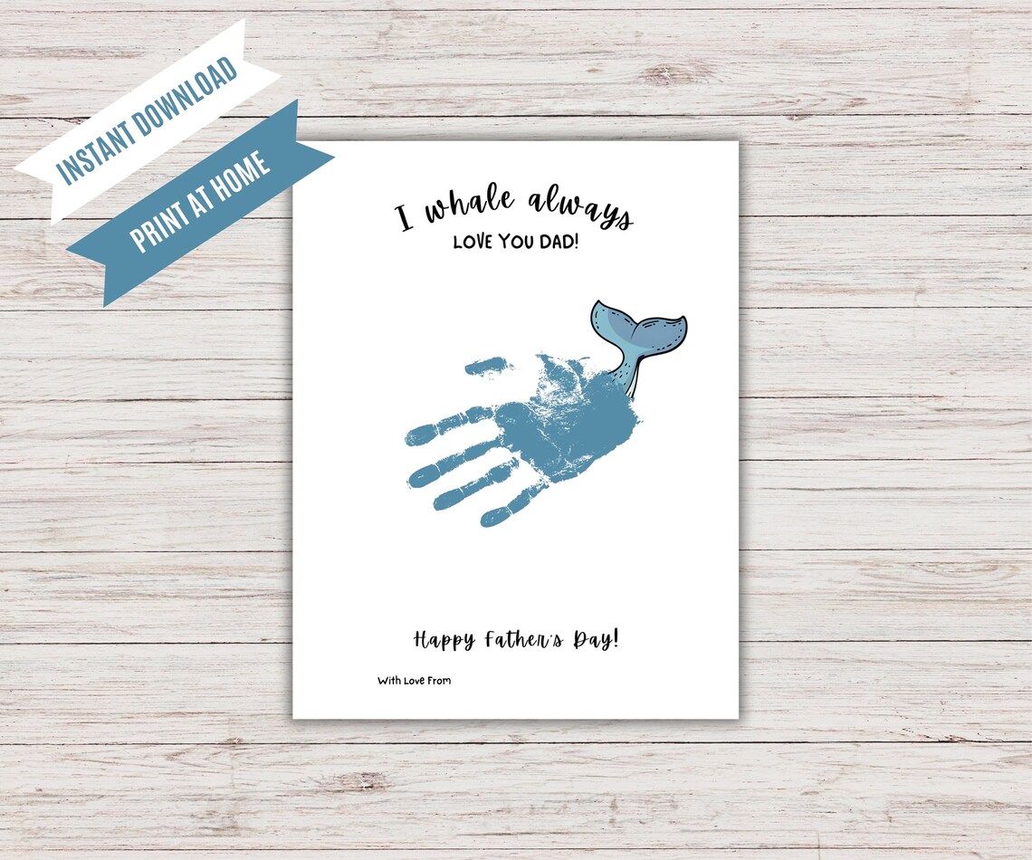 5 Printable Father's Day Handprint Cards: Keepsake Art, Fathers Day ...