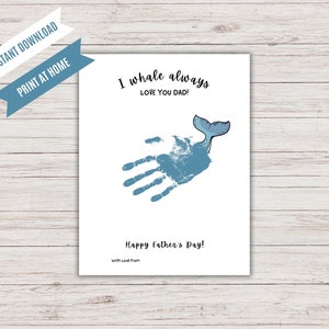 5 Printable Father's Day Handprint Cards: Keepsake Art, Fathers Day ...