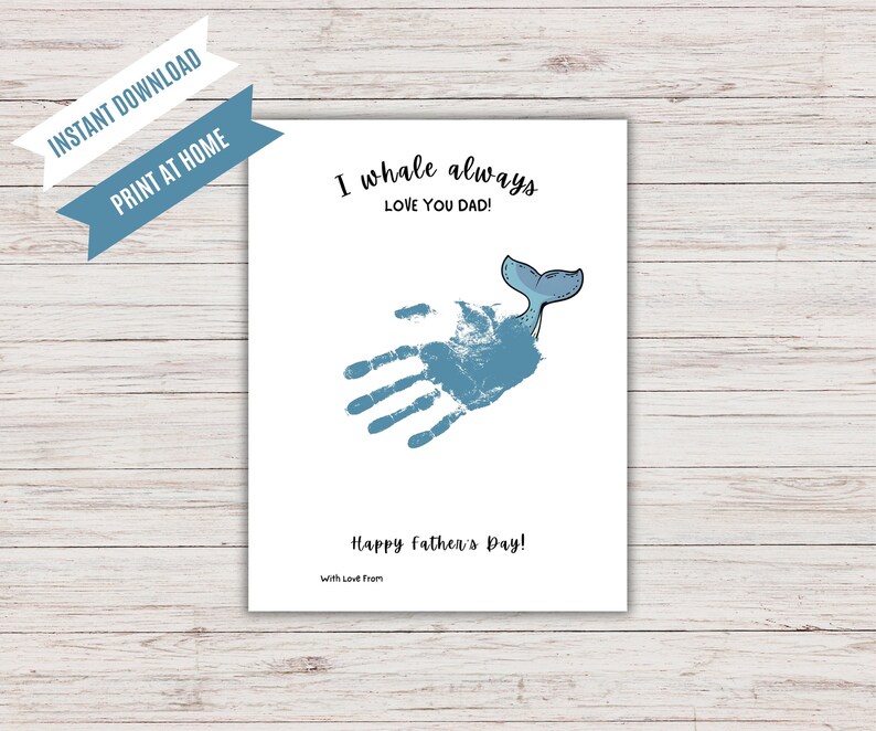 5 Printable Father's Day Handprint Cards: Keepsake Art, Fathers Day ...