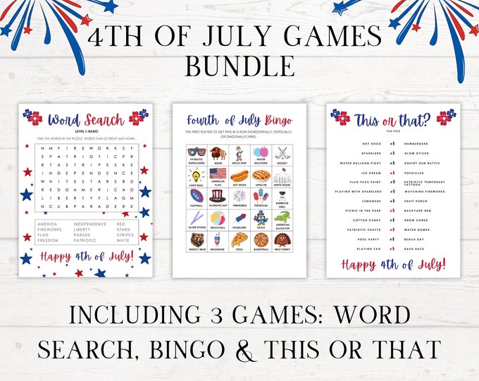 Printable 4th of July Games, July 4th Games, Independence Day Games ...