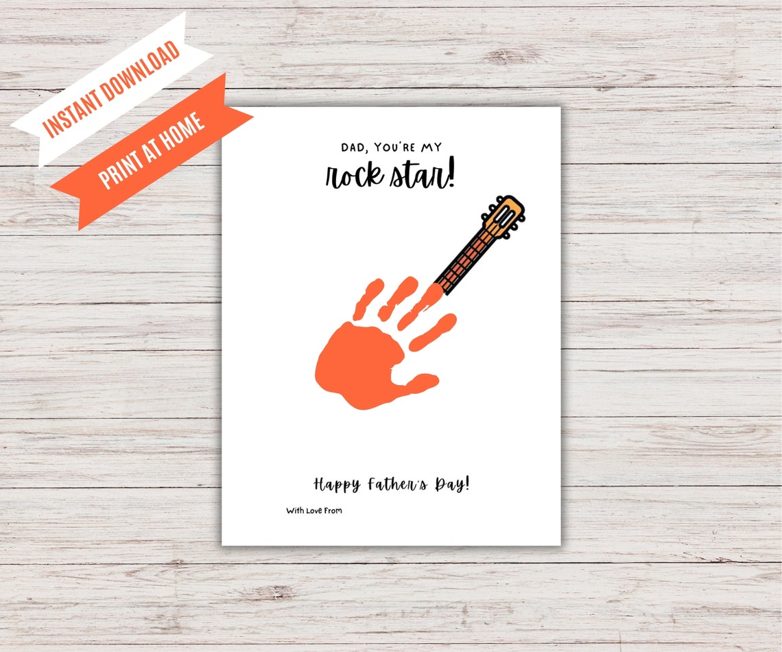 5 Printable Father's Day Handprint Cards: Keepsake Art, Fathers Day ...