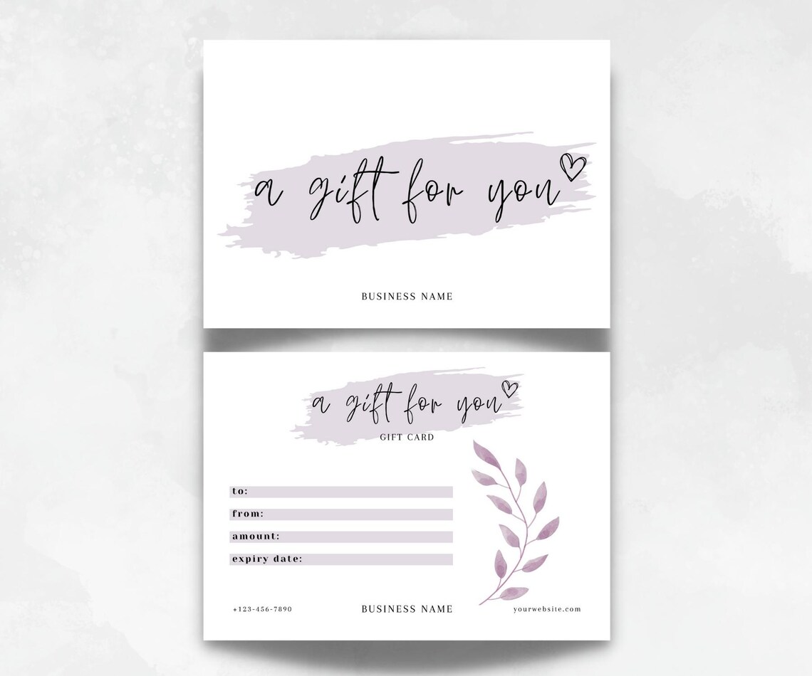 Small Business Gift Certificate Template, Editable Gift Card Template ...