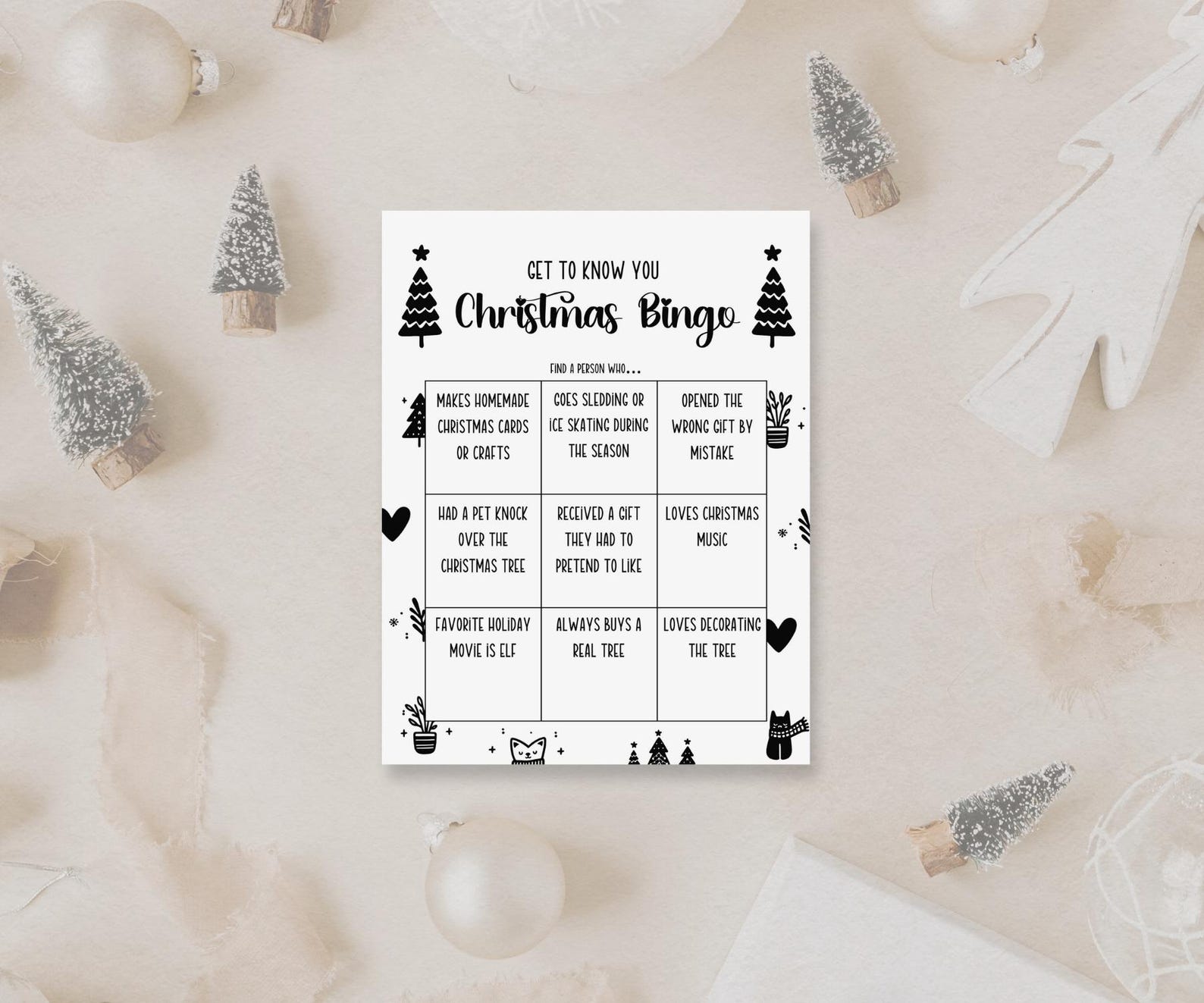 Christmas Bingo Cards: Holiday Icebreaker Game (printable PDF) - Etsy