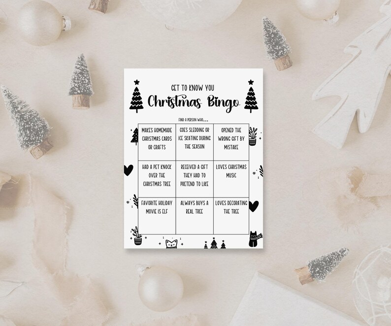 Christmas Bingo Cards: Holiday Icebreaker Game (printable PDF) - Etsy