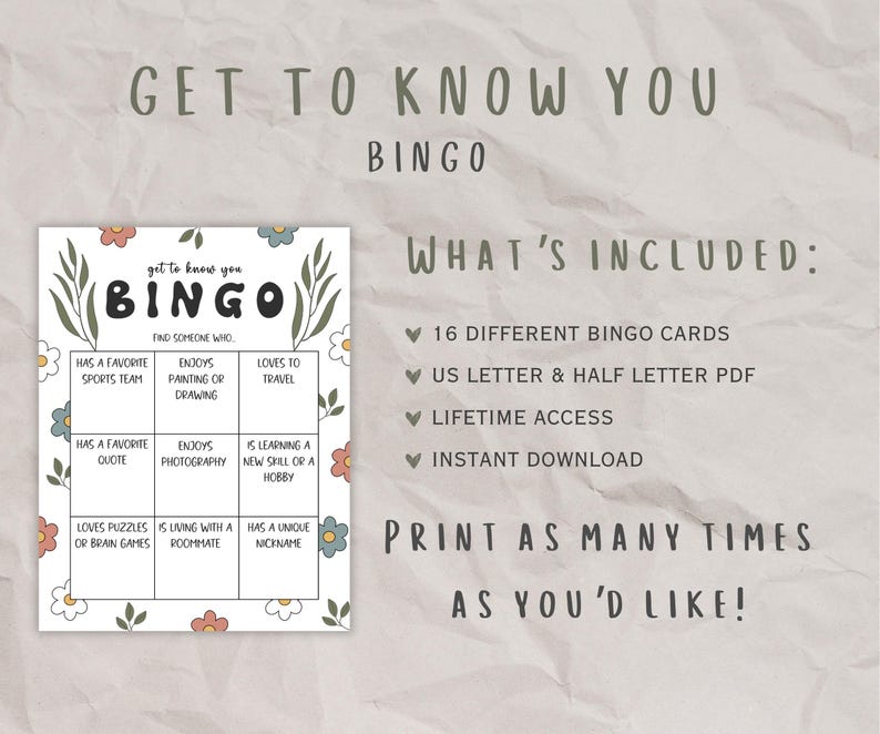 Printable Bingo Bundle: 16 Fun Bingo Cards, Office Bingo, Team Building ...