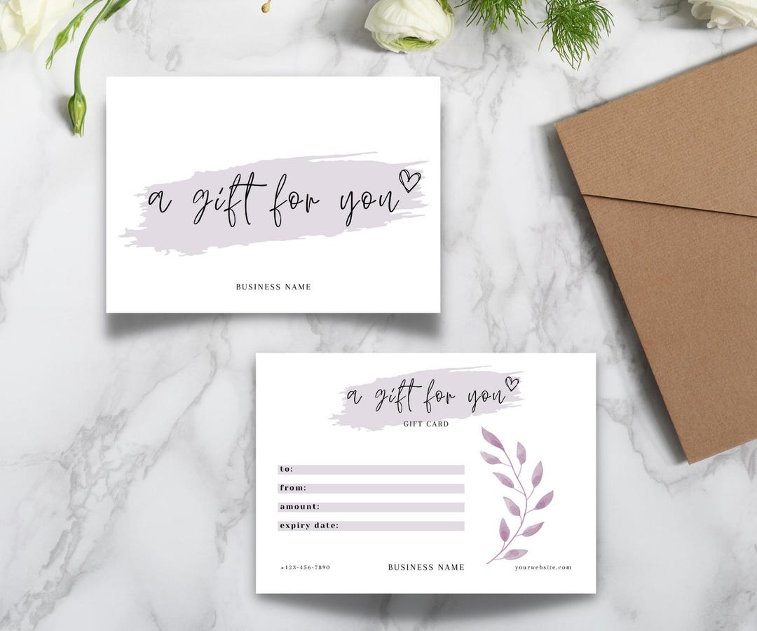 Small Business Gift Certificate Template, Editable Gift Card Template ...