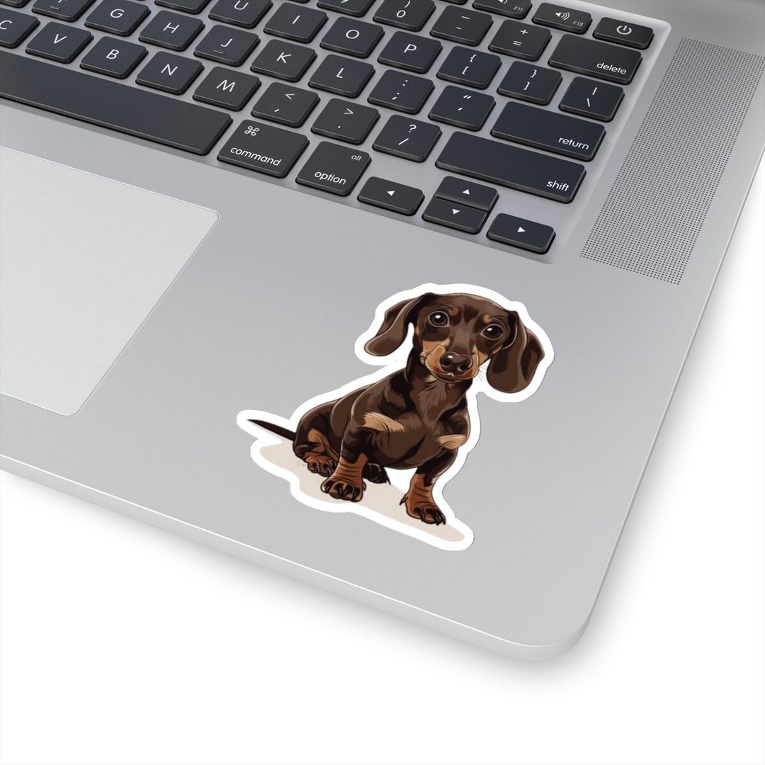 Dachshund Dog Breed Sticker, Happy Dog Sticker, Vinyl Sticker, Cute ...