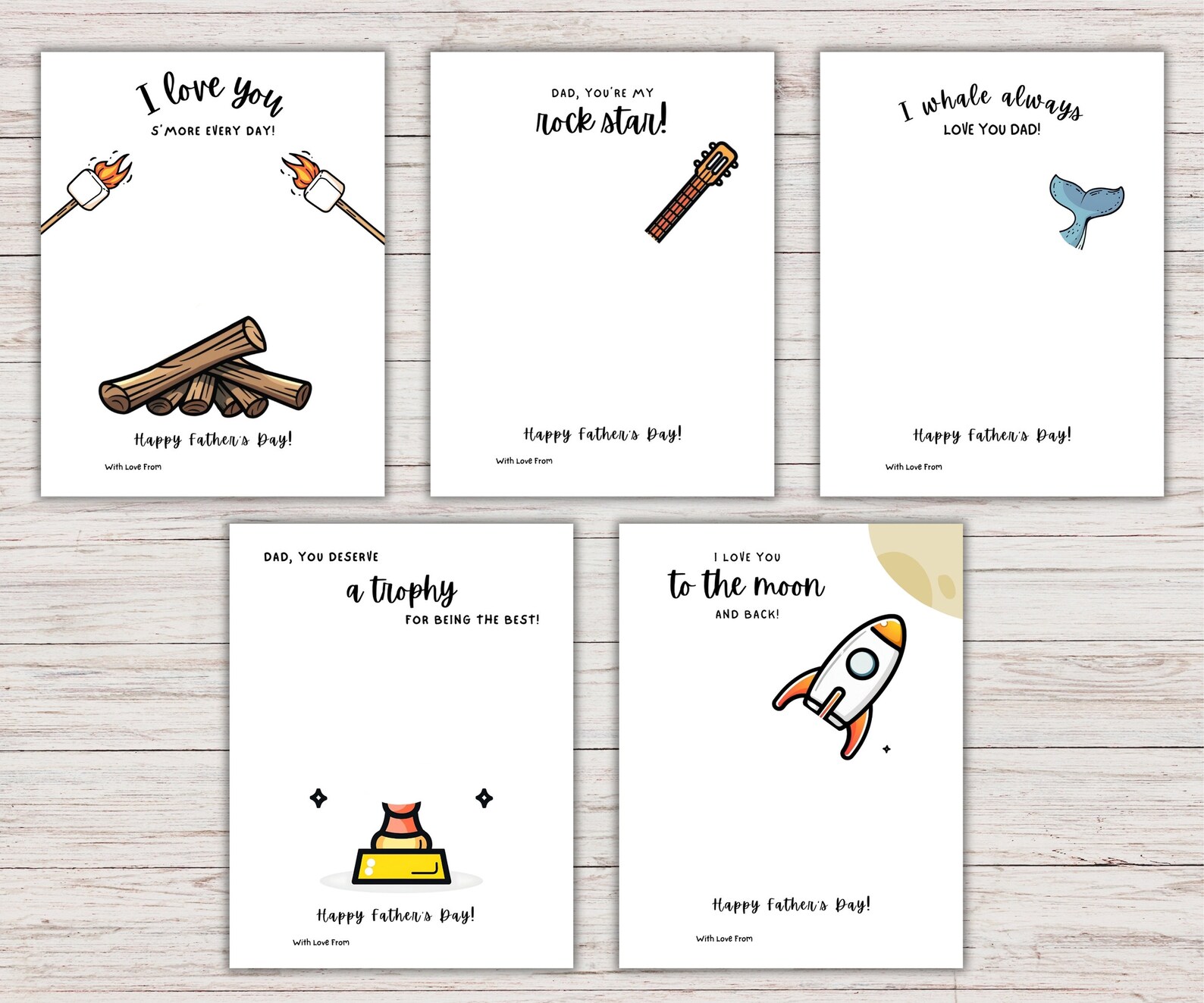 5 Printable Father's Day Handprint Cards: Keepsake Art, Fathers Day ...