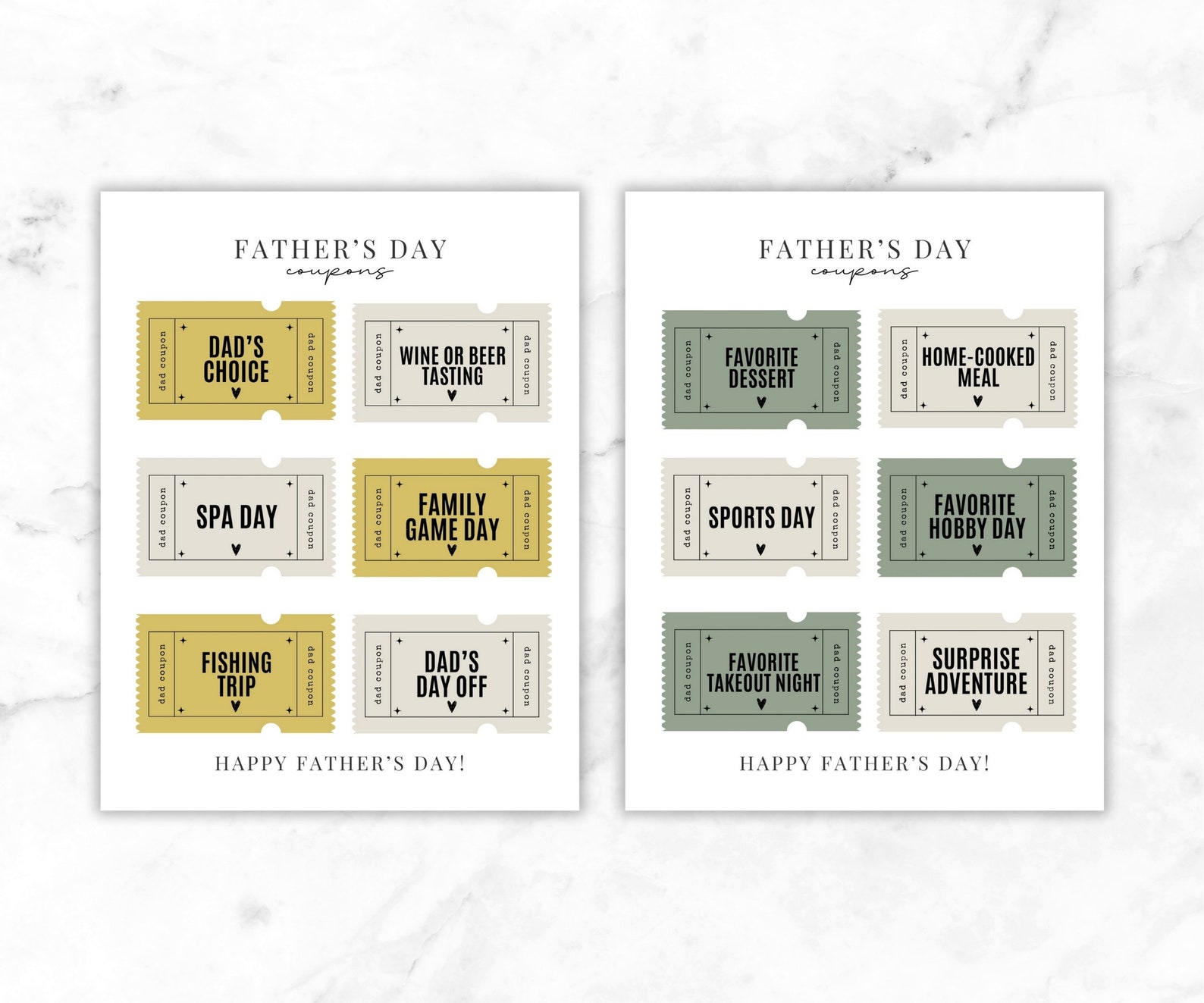 30 Cupones Día del Padre Imprimibles, Libro de Cupones Día del Padre ...