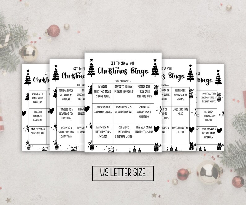 Christmas Bingo Cards: Holiday Icebreaker Game (printable PDF) - Etsy