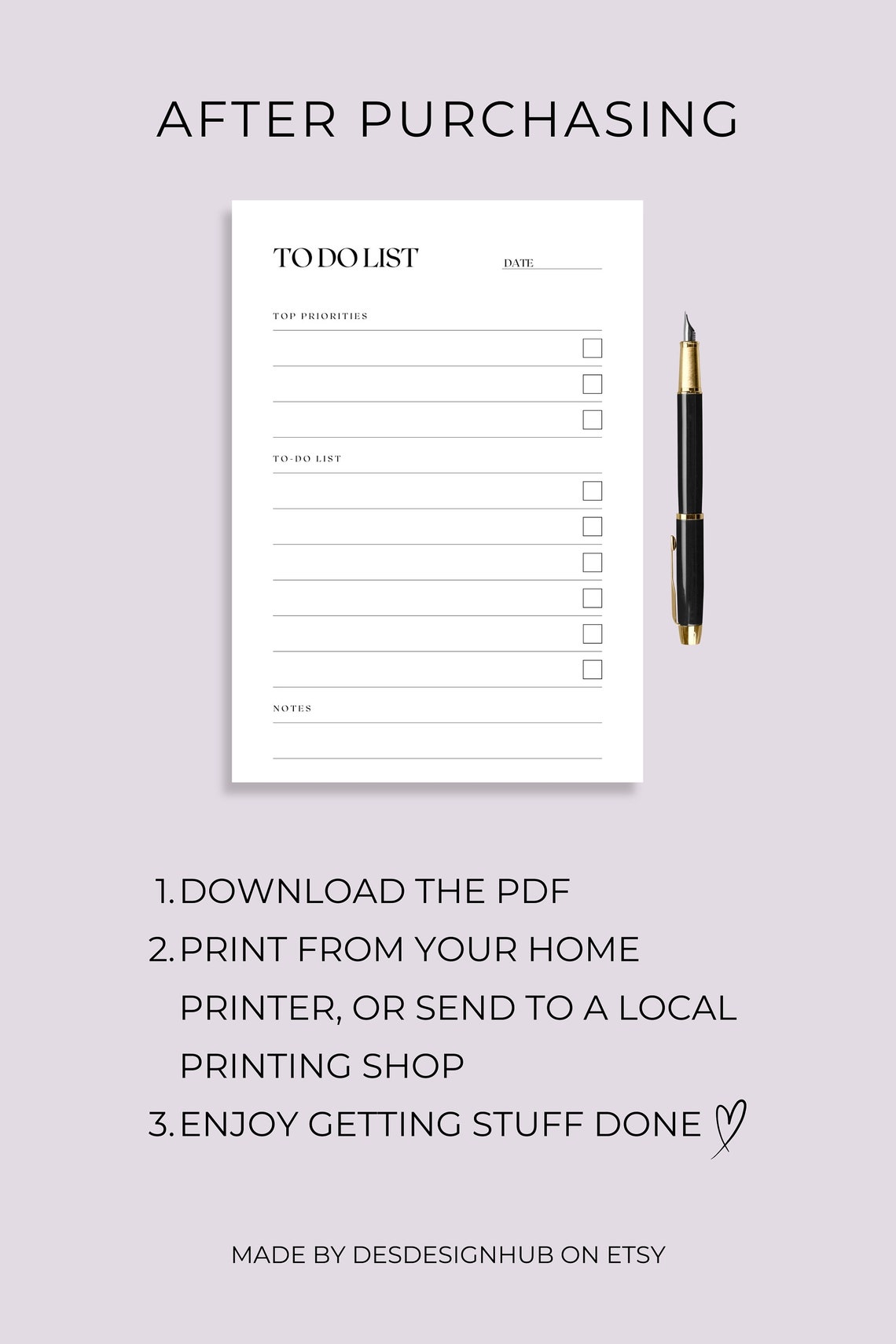 To Do List Printable Simple Tasks List Template Productivity Planner ...