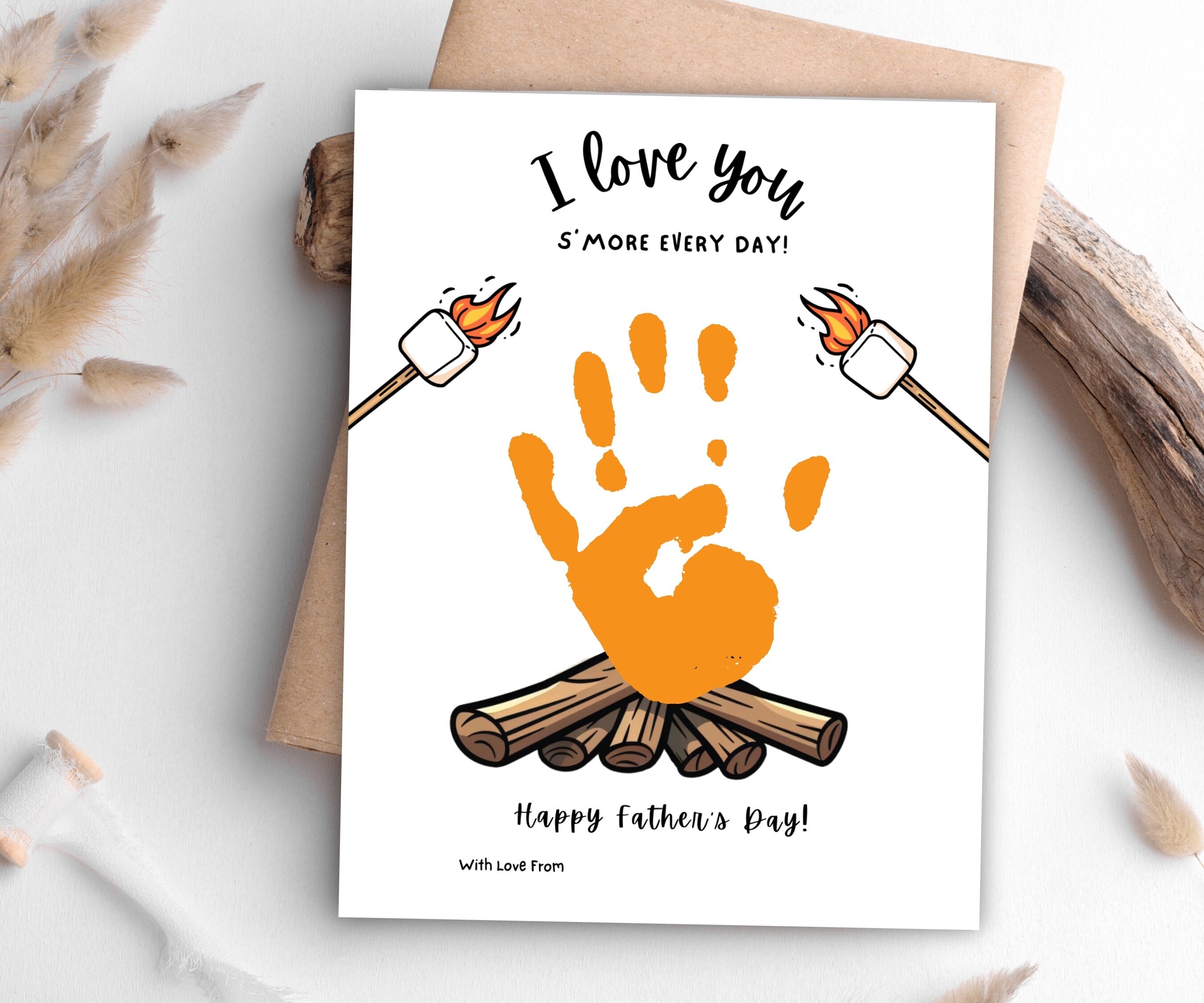 5 Printable Father's Day Handprint Cards: Keepsake Art, Fathers Day ...