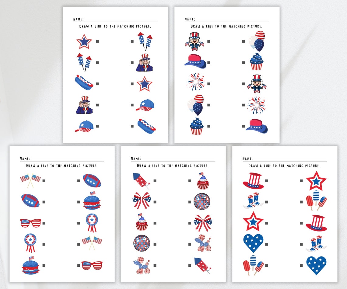 Printable Matching Worksheets, Match the Picture, Kindergarten ...