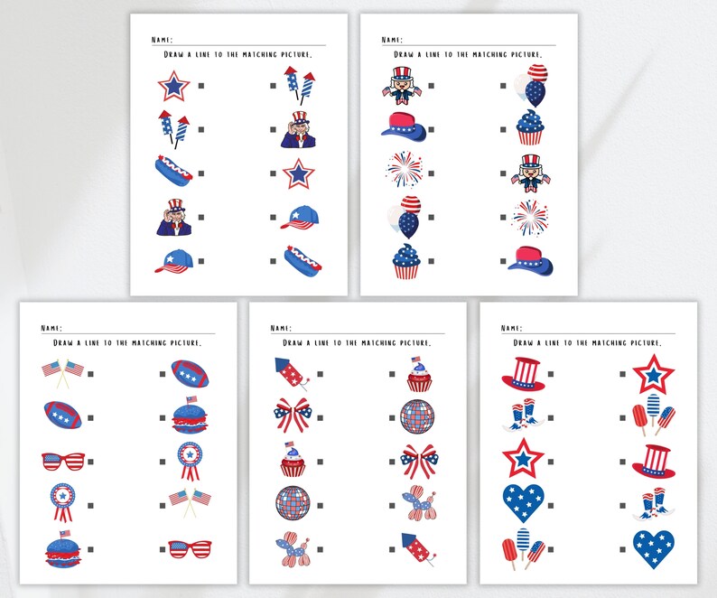 Printable Matching Worksheets, Match the Picture, Kindergarten ...