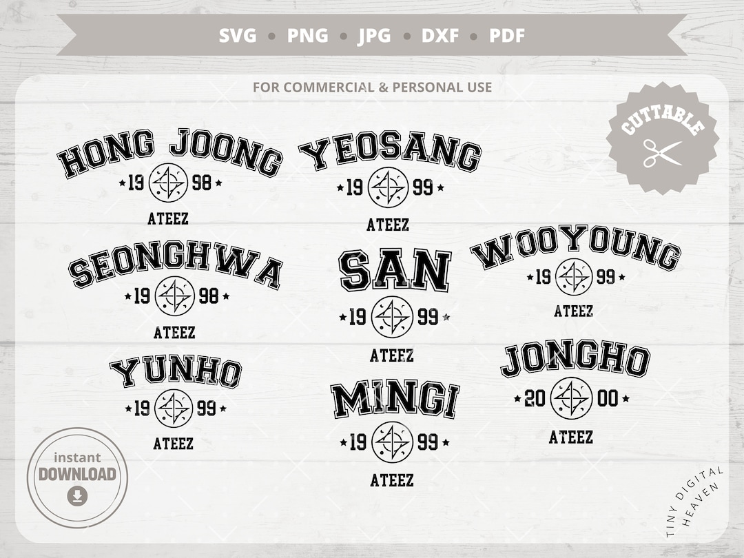 ATEEZ | Svg | Png | Jpg | Dxf | Pdf | Ate | College Names | ATINY ...