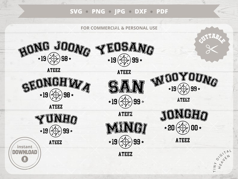 ATEEZ | Svg | Png | Jpg | Dxf | Pdf | Ate | College Names | ATINY ...