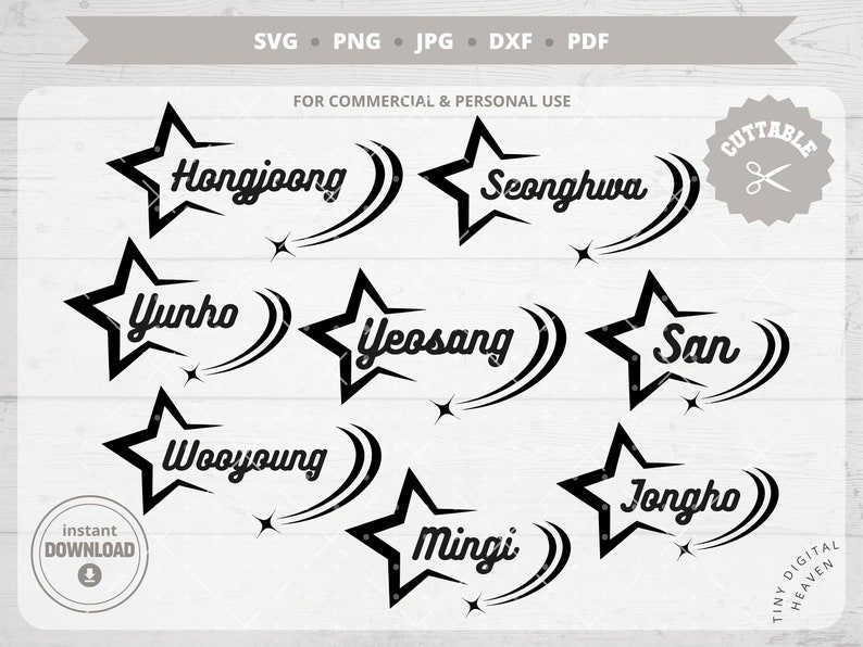ATEEZ | Svg | Png | Jpg | Dxf | Pdf | Star Decal Lightstick | Atiny ...