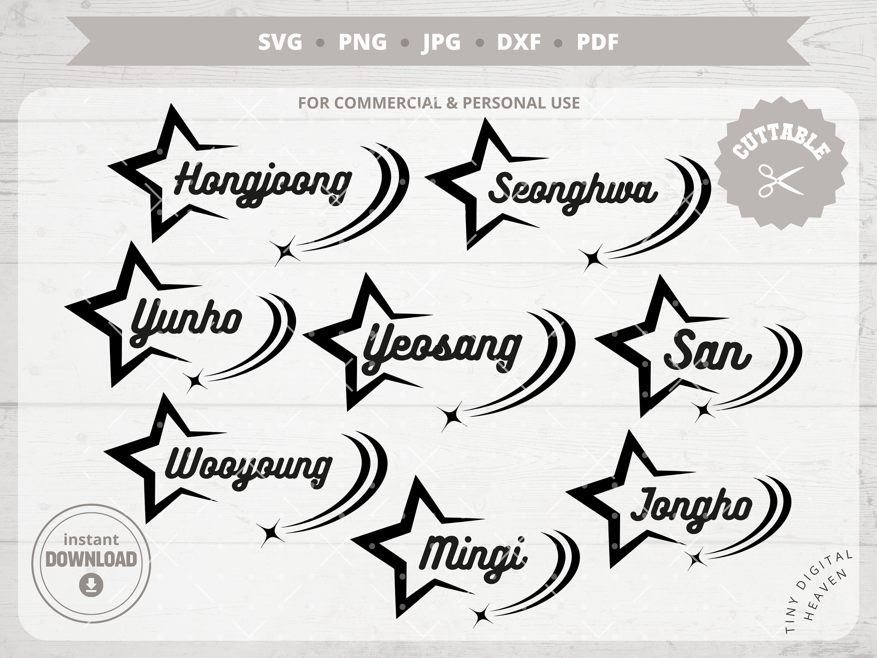 ATEEZ | Svg | Png | Jpg | Dxf | Pdf | Star Decal Lightstick | Atiny ...
