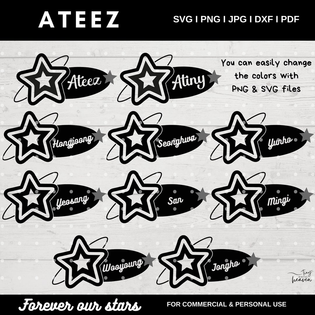 ATEEZ Svg Png Jpg Dxf Pdf Forever Our Stars ATINY Digital Printable ...