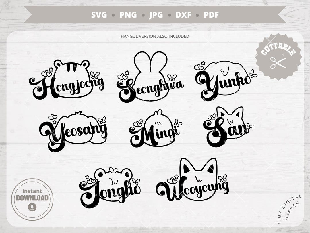 ATEEZ | Svg | Png | Jpg | Dxf | Pdf | Names | Aniteez | Hangul | ATINY ...