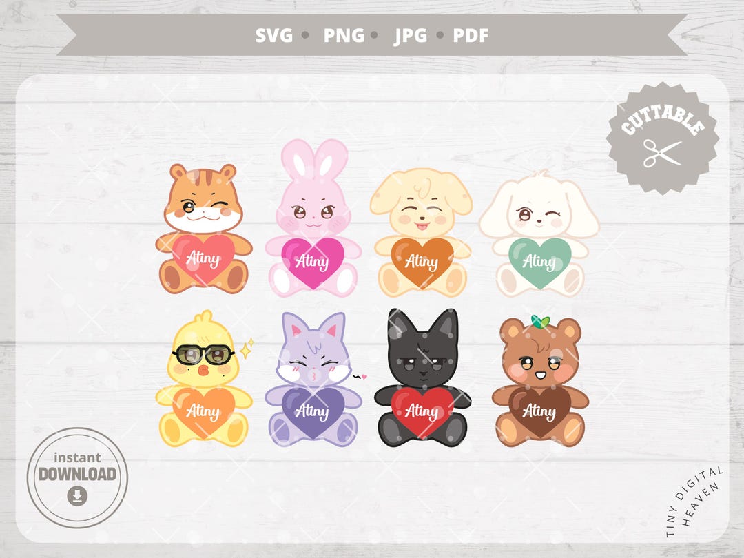ATEEZ Aniteez Kpop Sticker: SVG PNG Cricut Silhouette (digital Download ...
